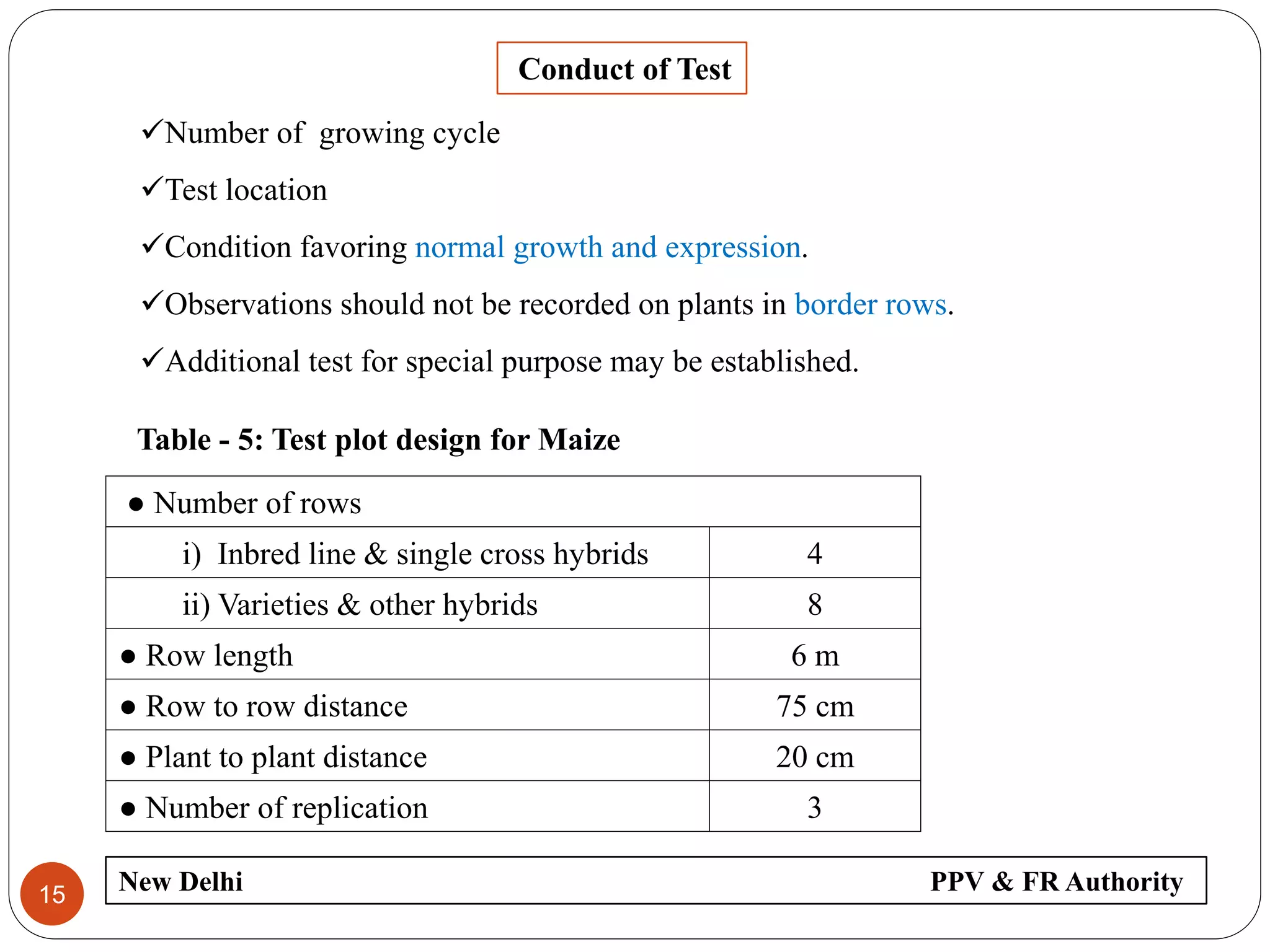 DUS Test Guidelines for Maize | PPTX