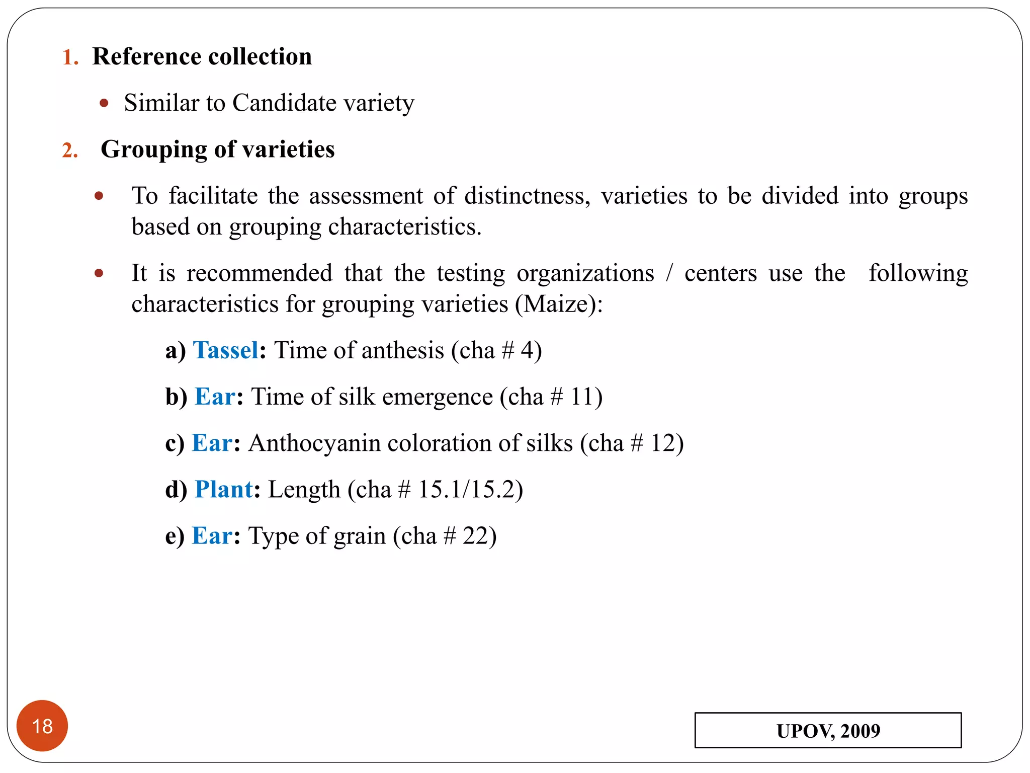 DUS Test Guidelines for Maize | PPTX