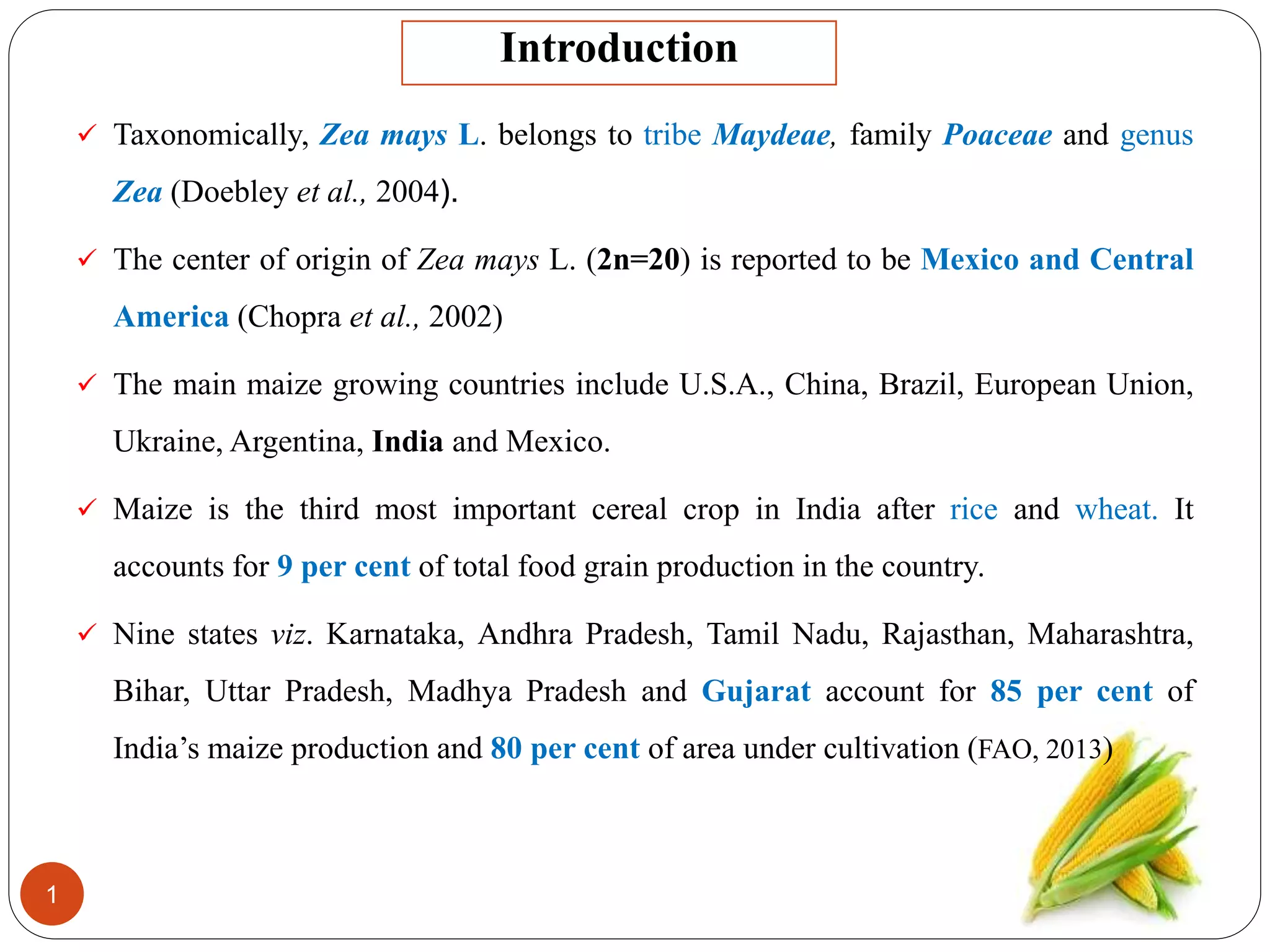 DUS Test Guidelines for Maize | PPTX