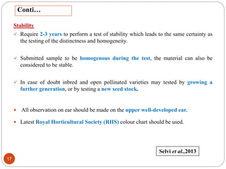 DUS Test Guidelines for Maize | PPTX
