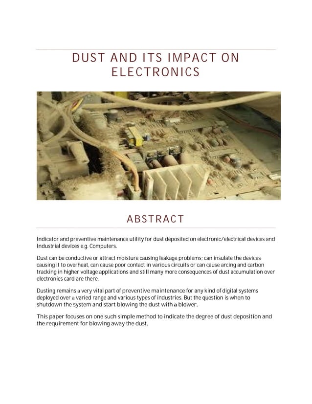 Dust and its impact on electronics | PDF