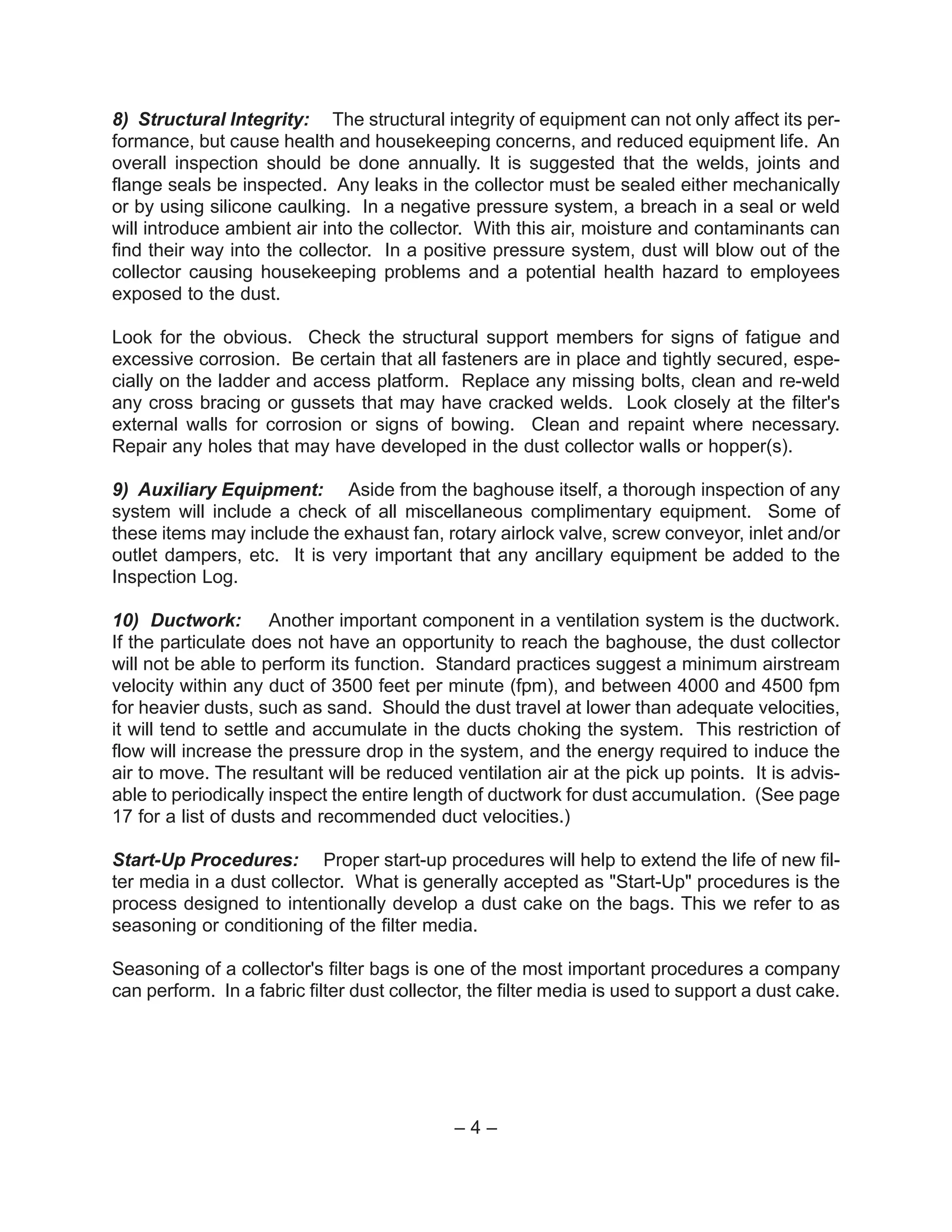 Dust collection maintenance | PDF