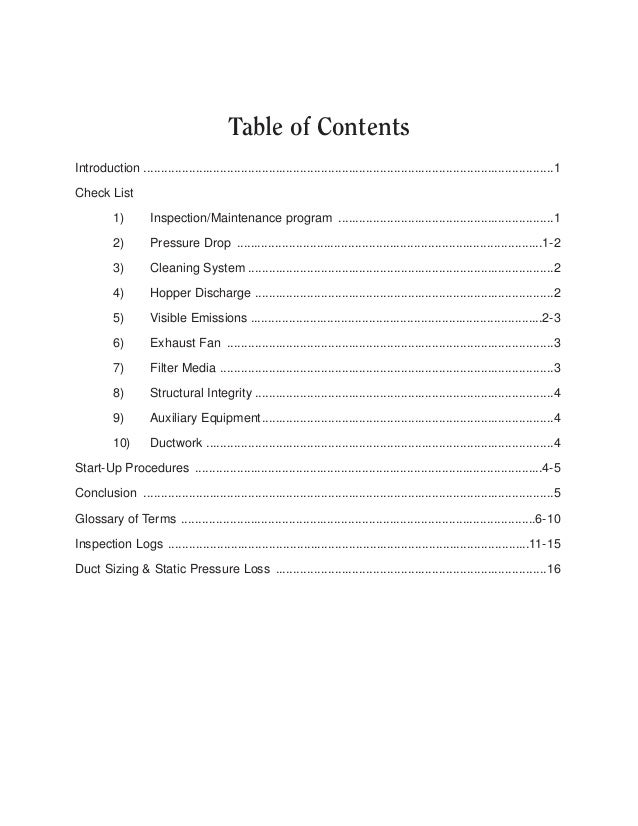 Dust collection maintenance