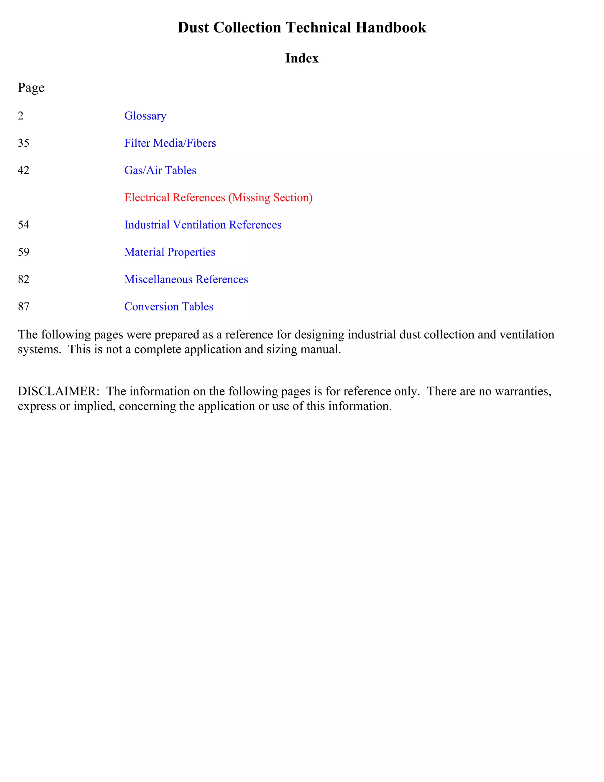 Dust collection technical handbook | PDF