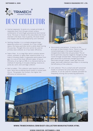 Dust collector | Trimech Engineers Pvt Ltd | PDF