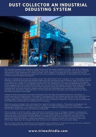 Dust Collector System for Industrial Applications | PDF