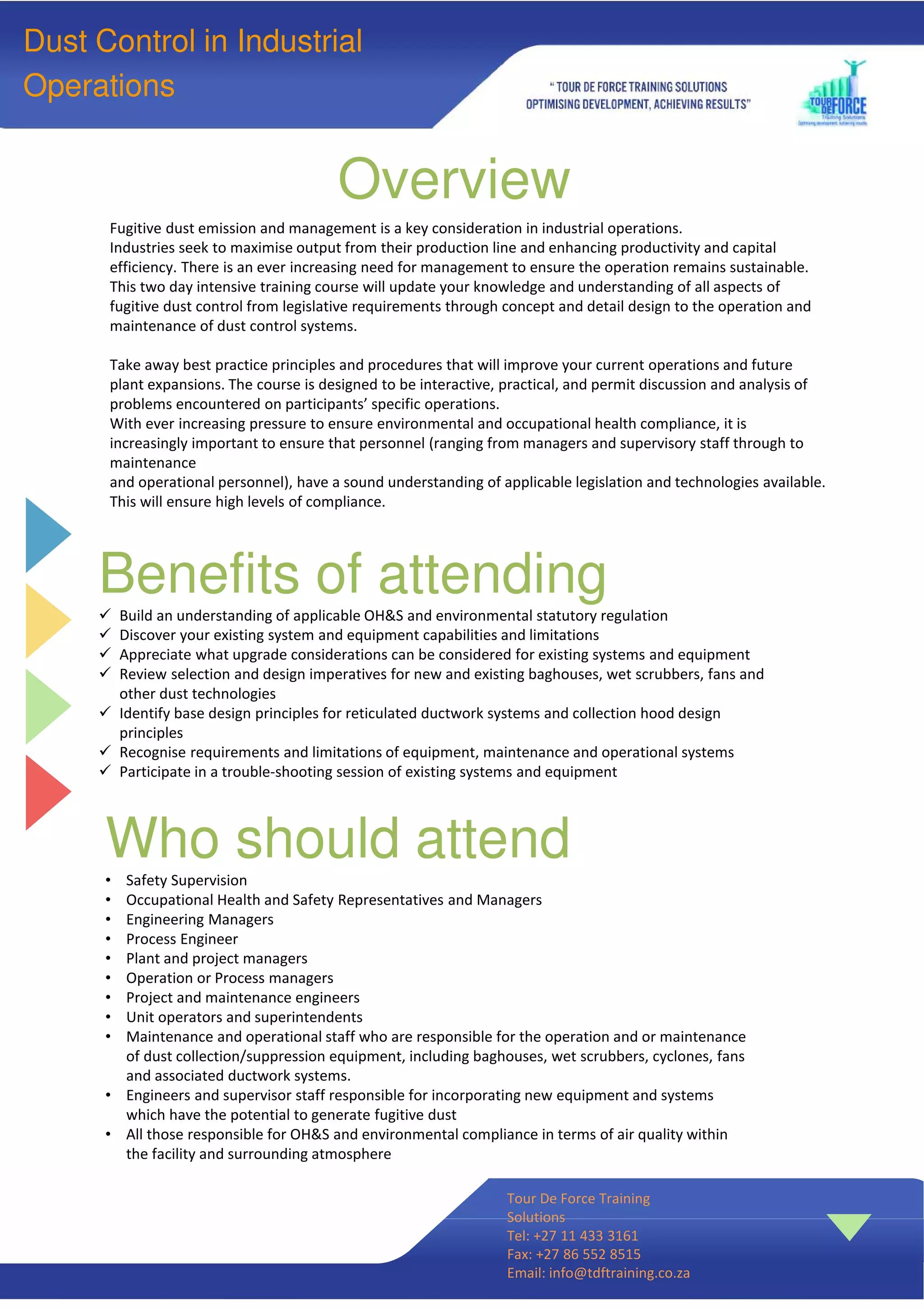 Dust control in industrial operations | PDF