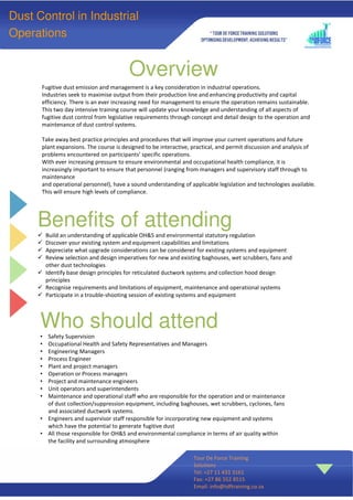 Dust control in industrial operations | PDF