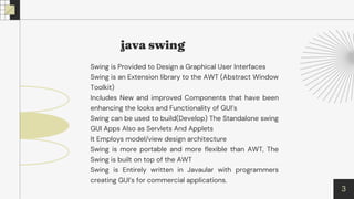 Swing components | PPTX | Programming Languages | Computing