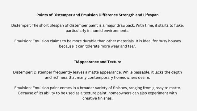 What's the story of the colour? Understanding Emulsion and Distemper | PPT