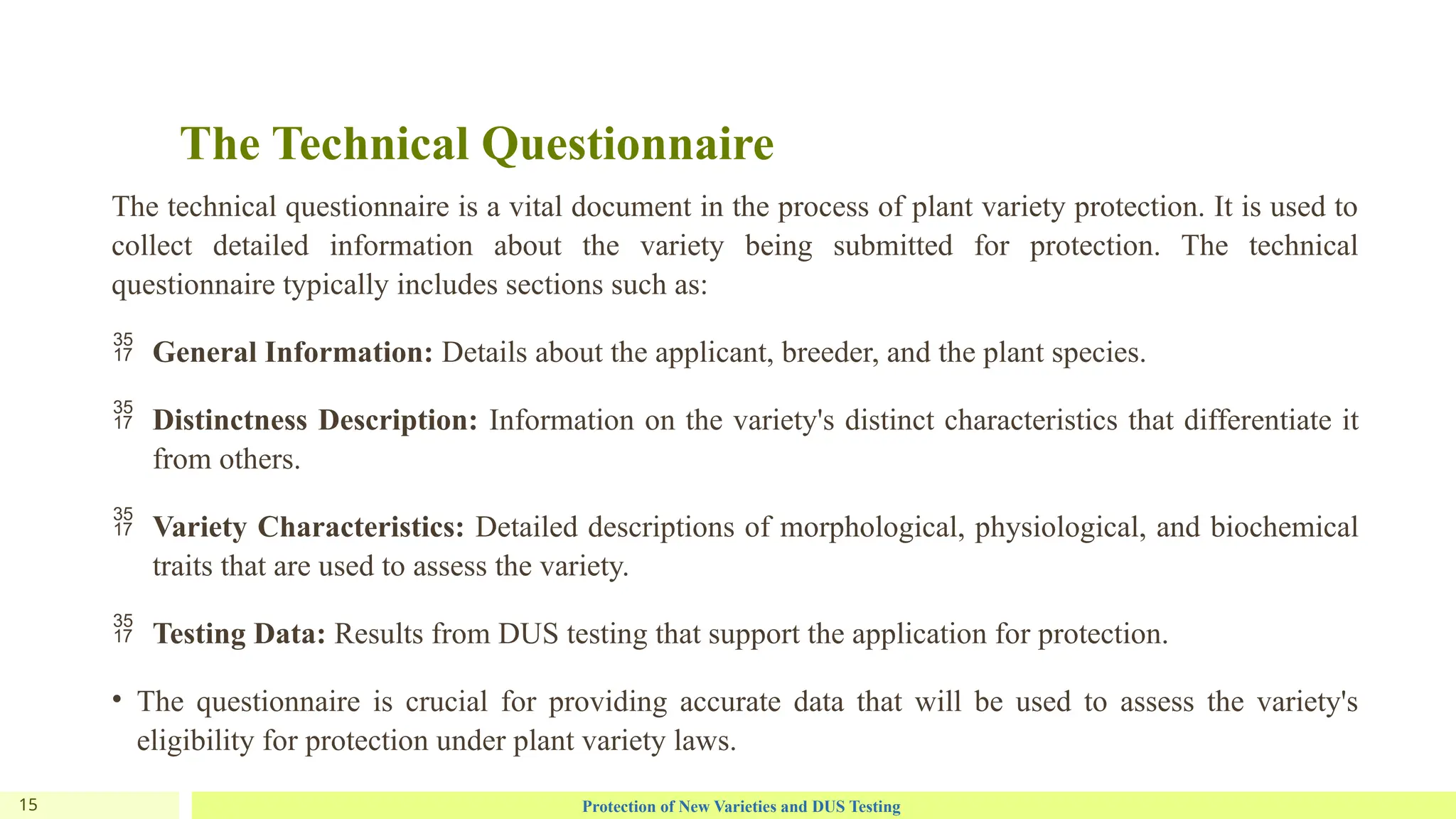 Protection of New Varieties and DUS testing | PPTX