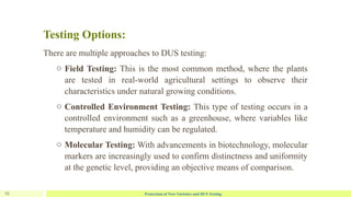 Protection of New Varieties and DUS testing | PPTX