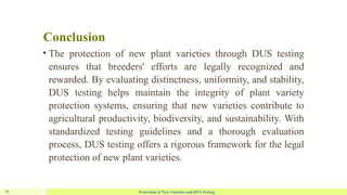 Protection of New Varieties and DUS testing | PPTX