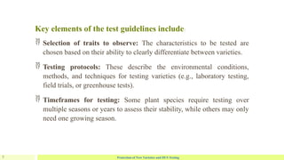 Protection of New Varieties and DUS testing | PPTX