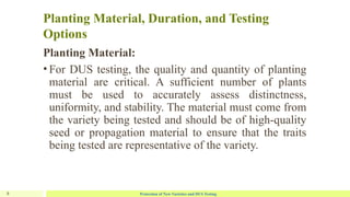 Protection of New Varieties and DUS testing | PPTX
