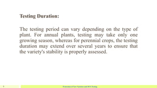 Protection of New Varieties and DUS testing | PPTX