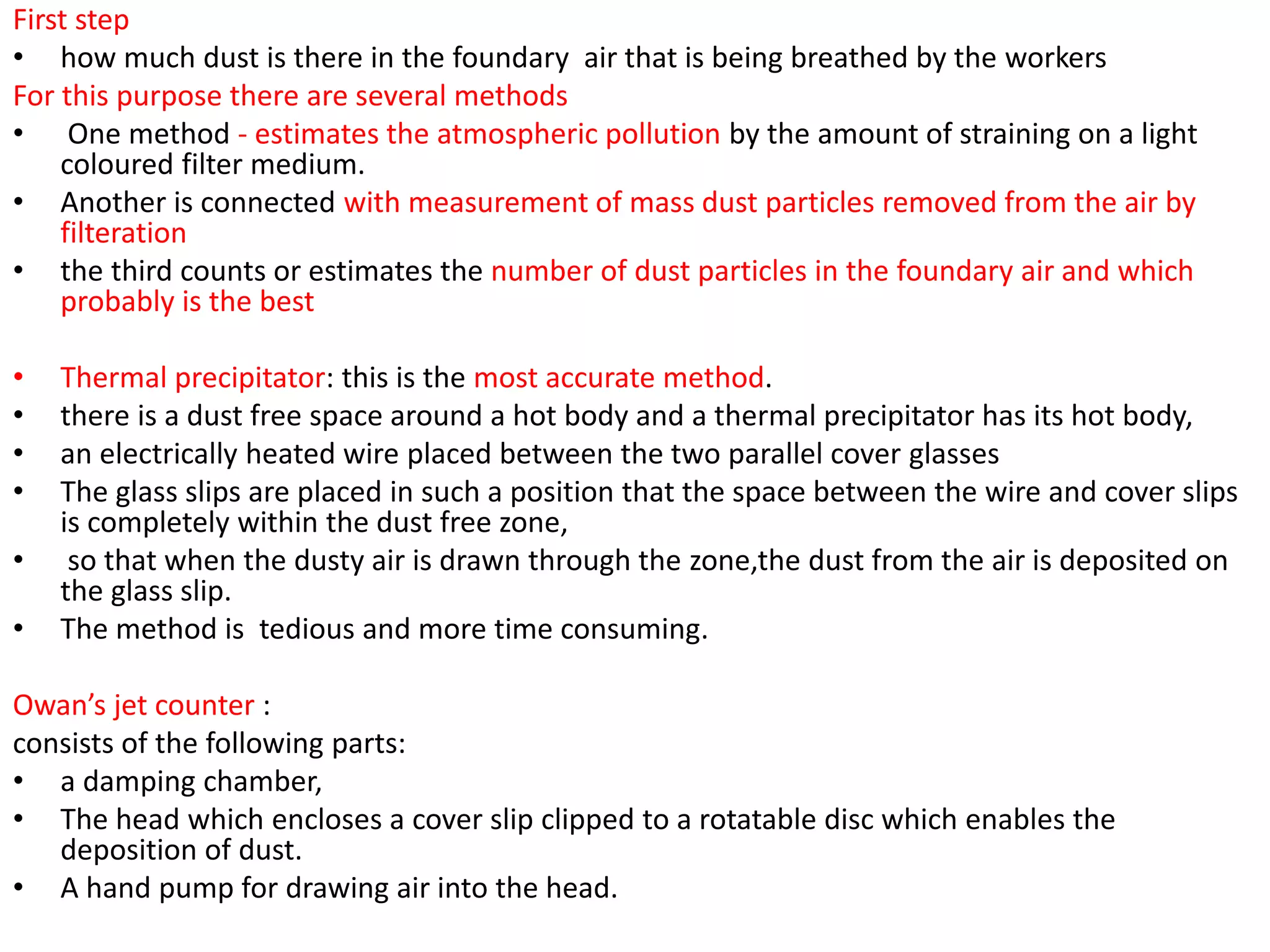 Dust measurement and sampling opk | PPTX