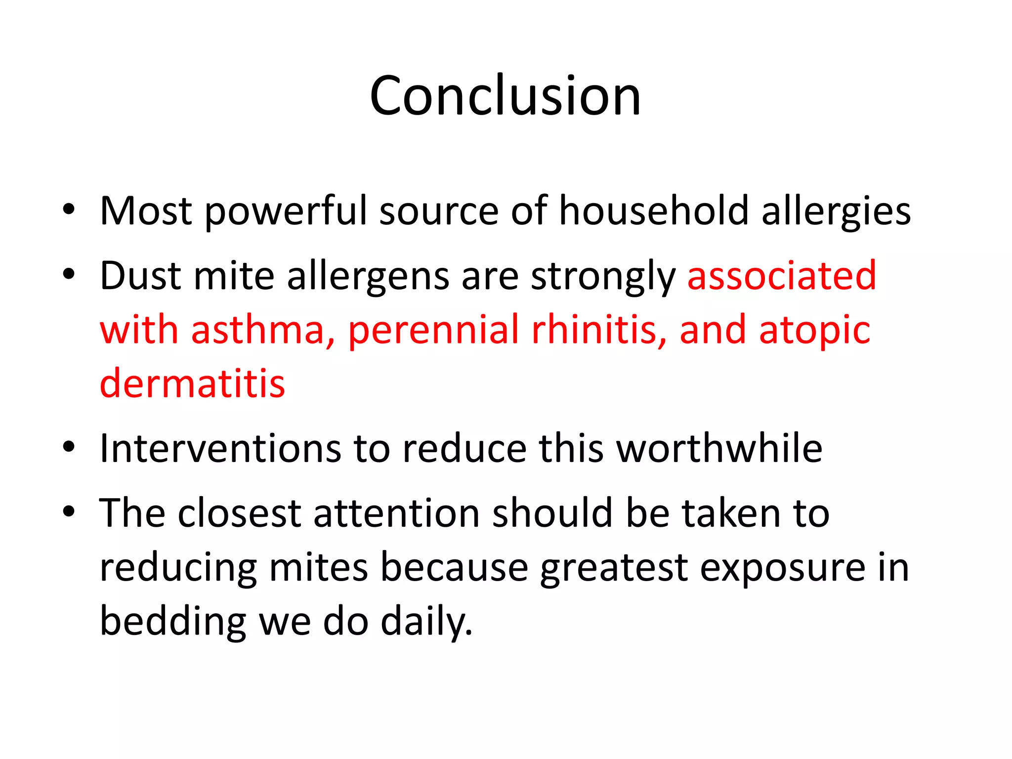 Dust mite ,house hold allergies and management | PPTX