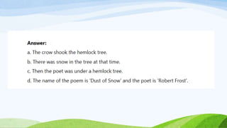 Dust of Snow.pptx a poem by Robert Frost | PPTX
