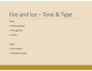 Exploring Robert Frost's Poems: Fire and Ice & Dust of Snow Analysis | PDF