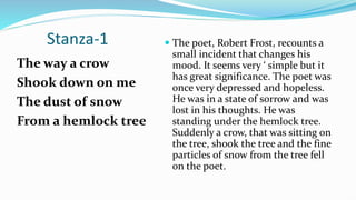 Dust Of Snow By Robert Frost Class-X English CBSE | PPTX