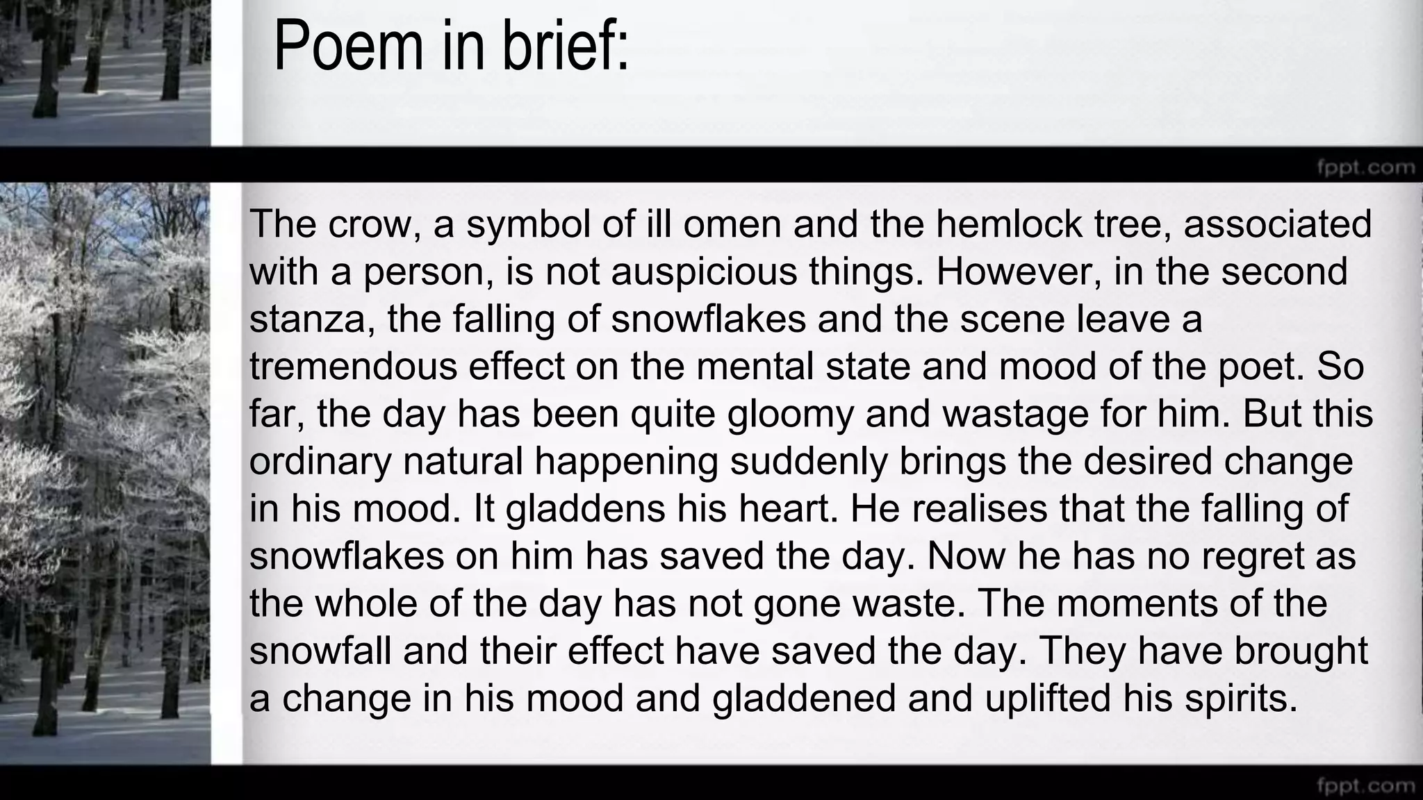 Dust of snow x poem | PPTX