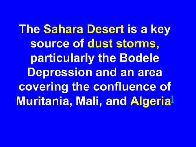 Dust Storm Disasters in the Sahara | PPT