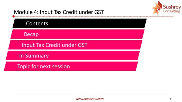 Short Term Course on GST- Input Tax Credit | PPT