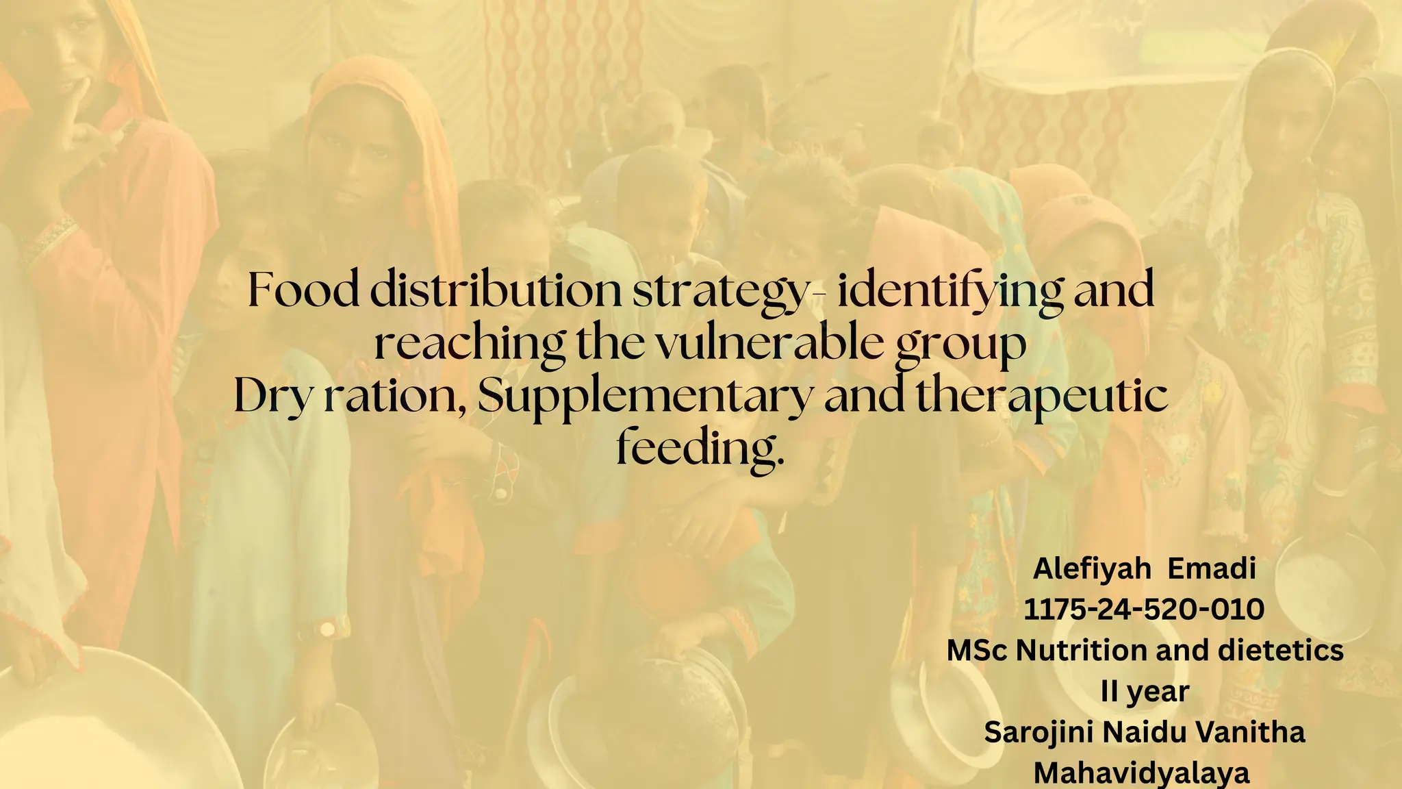Food distribution strategy, Targetting food aid, identifying and ...