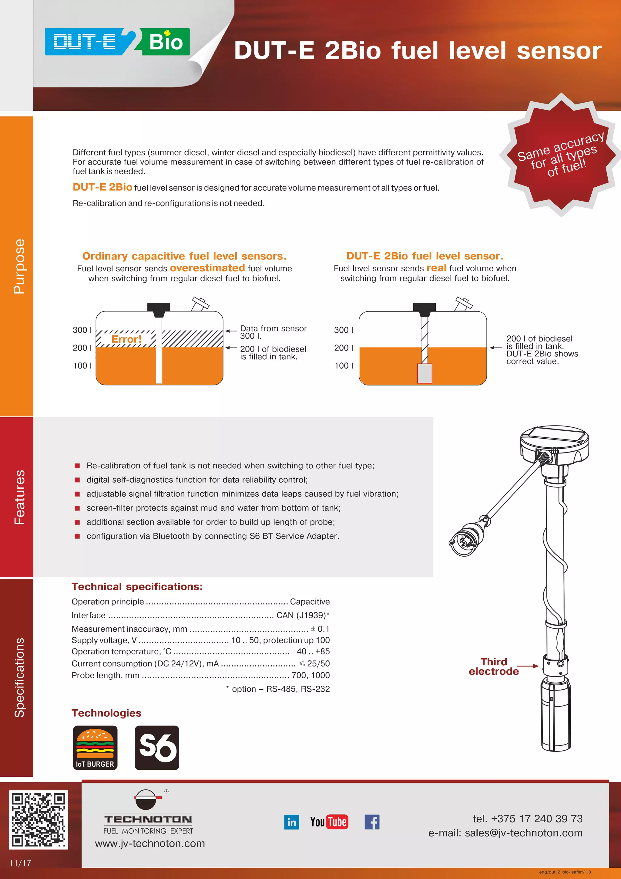 DUT-E 2Bio Fuel level sensor | PDF