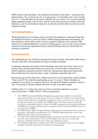 Dutch business culture guide - Learn about the Netherlands | PDF