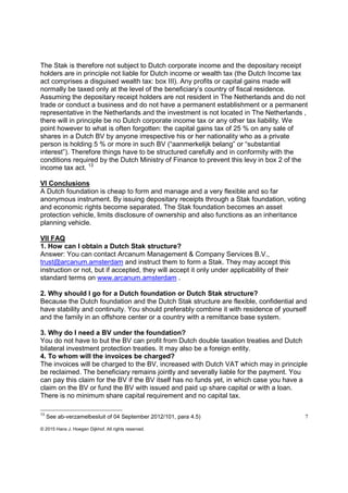 Dutch foundation article with faq 19 november 2015 | PDF | Business Accounting & Finance | Business
