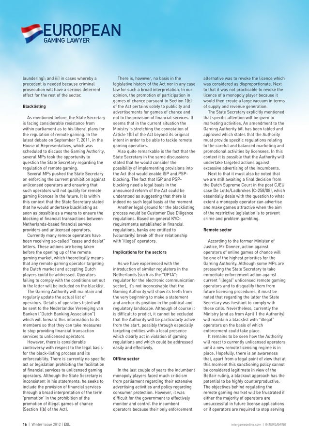 Dutch gaming authority installed ahead of opening up remote gaming ...