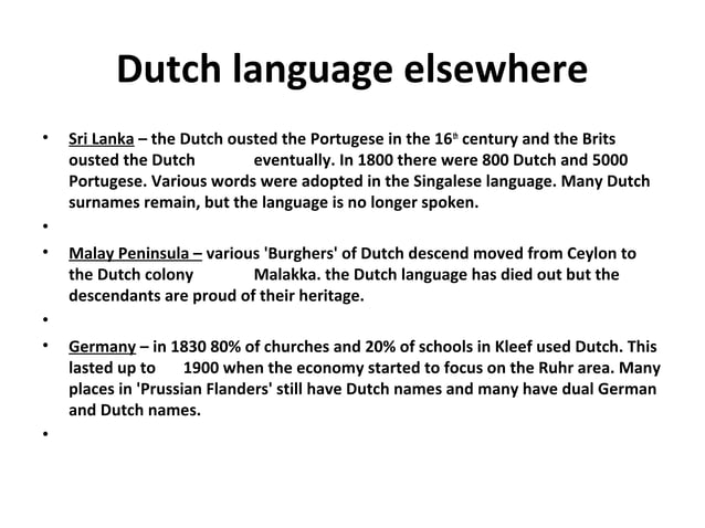 Dutch language development | PPT