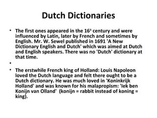 Dutch language development | PPT