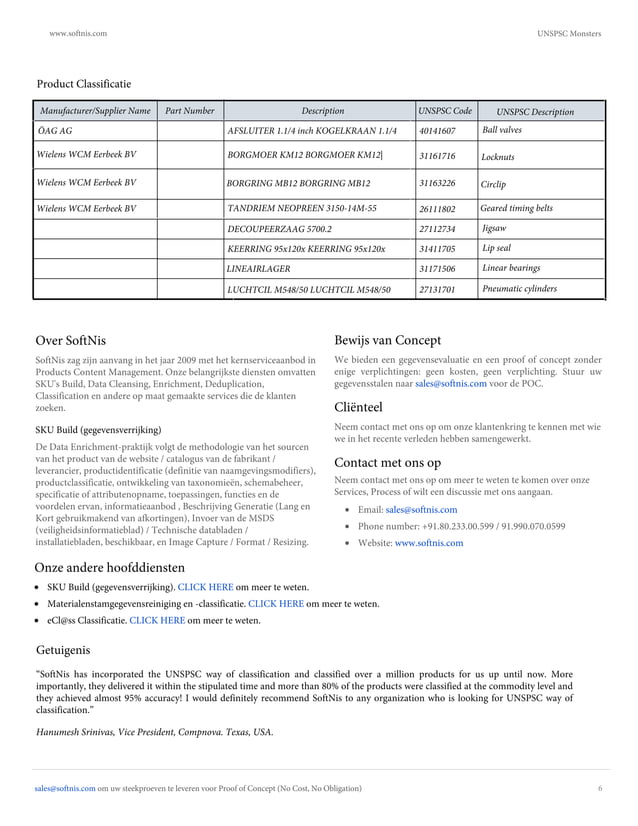 UNSPSC Product Classification Process and Samples in Dutch Language | PDF