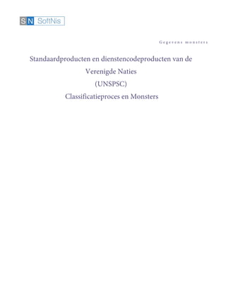 UNSPSC Product Classification Process and Samples in Dutch Language | PDF