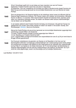De Tachtigjarige Oorlog in jaartallen | PDF