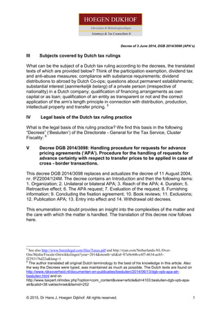 Dutch ruling practice: how does it work? | PDF