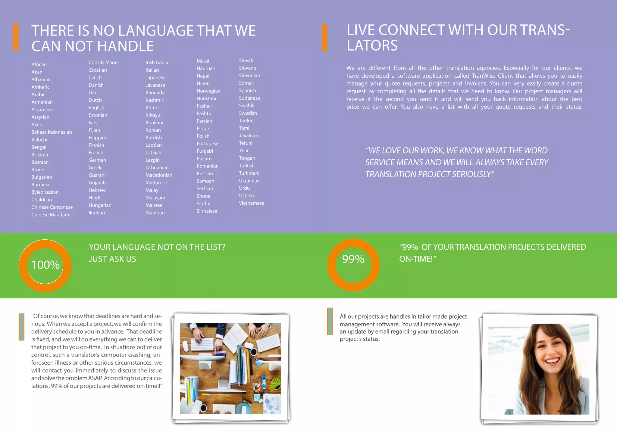 DutchTrans - translation brochure, a Dutch translation company | PDF