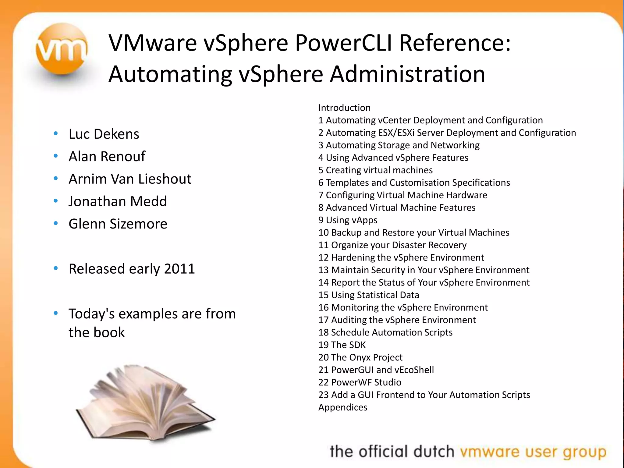 Dutch VMUG 2010 PowerCLI Presentation | PPT