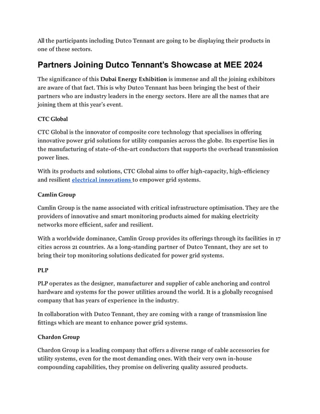 Dutco Tennant Prepares to Make an Impact at the MEE 2024 Exhibition.pptx