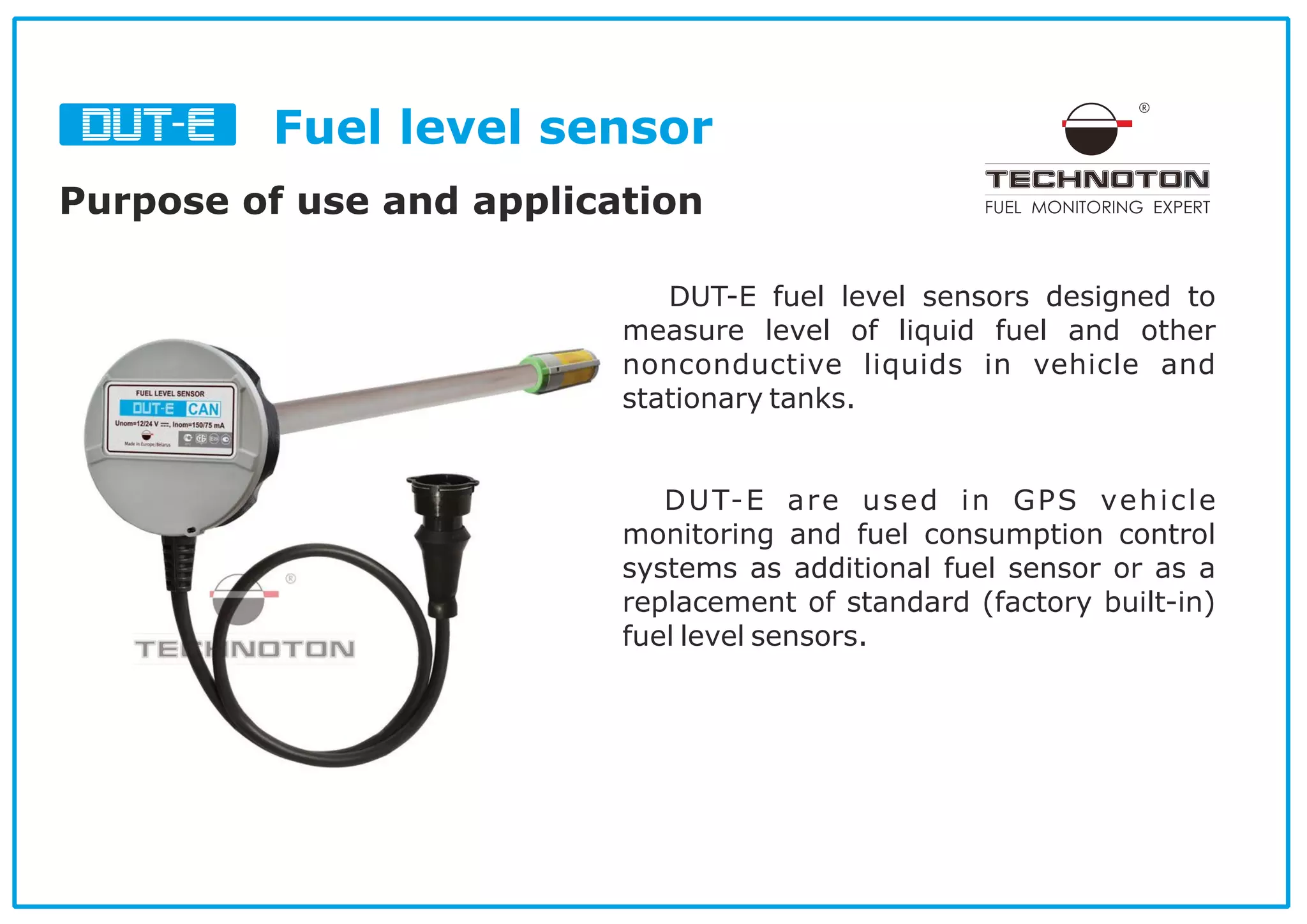 Fuel level sensor for telematics integration | PDF