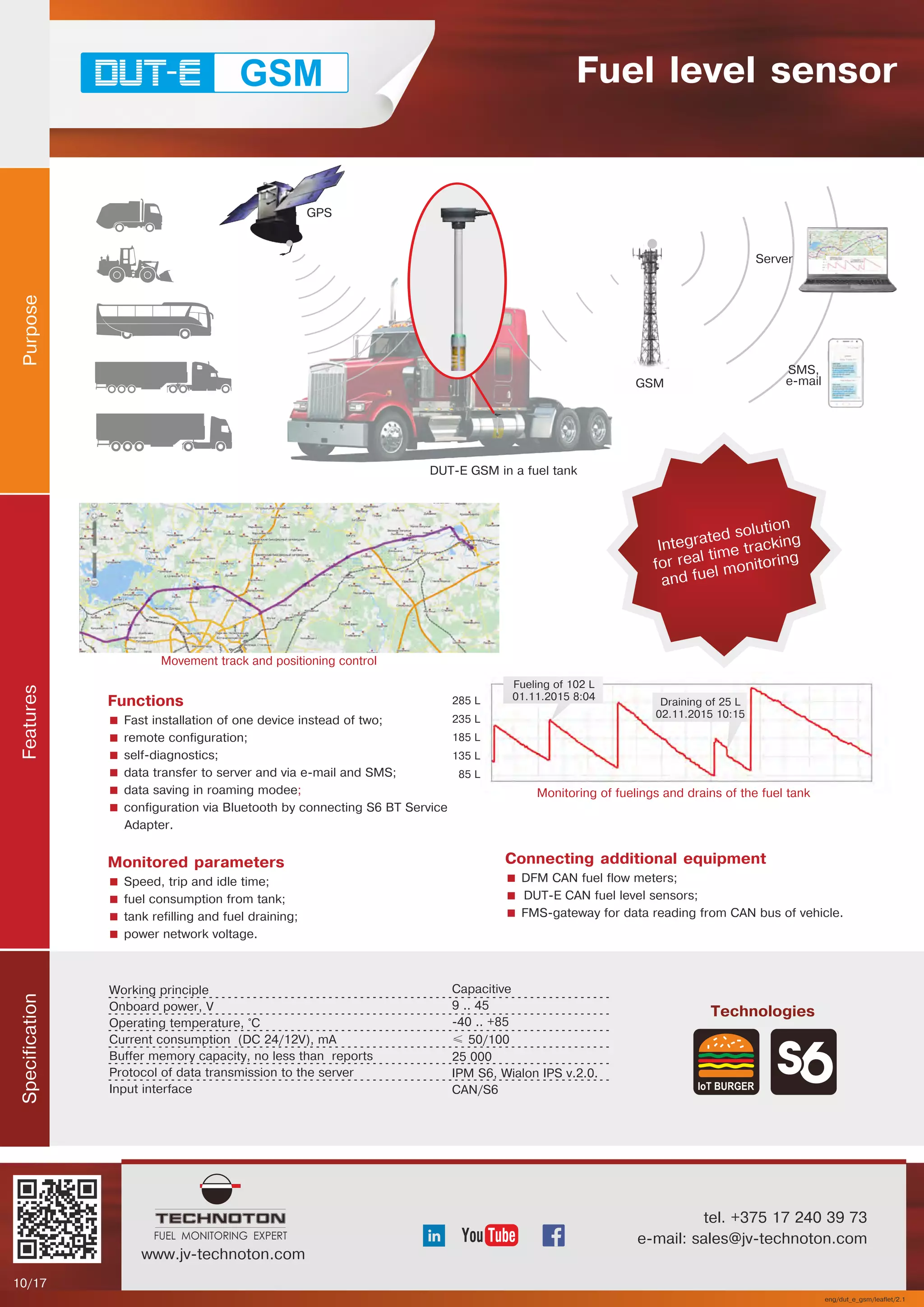 DUT-E GSM Fuel Level Sensor | PDF