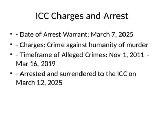 Presentation on Why PRRD was Jailed by ICC | PPTX