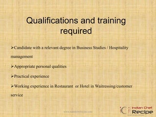 Duties and responsibilities of a restaurant manager | PPTX
