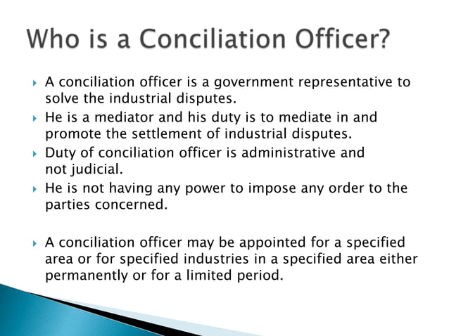 Duties and responsibilities of conciliation oficer | PPTX