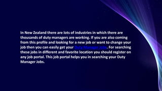 Duties and responsibilities of duty manager in any organization | PPTX