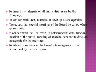 Duties and responsibilities of executive | PPTX