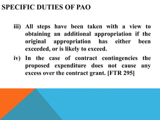 Duties and responsibilities of pao | PPTX